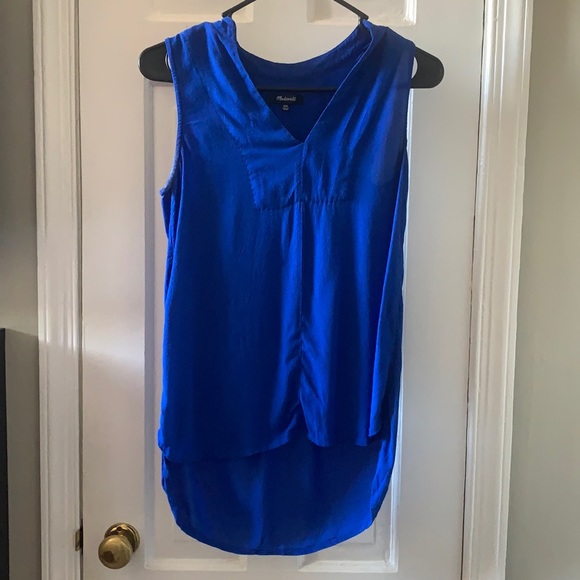 Madewell | Tops | Madewell Flowy Cobalt Blue Top | Poshmark